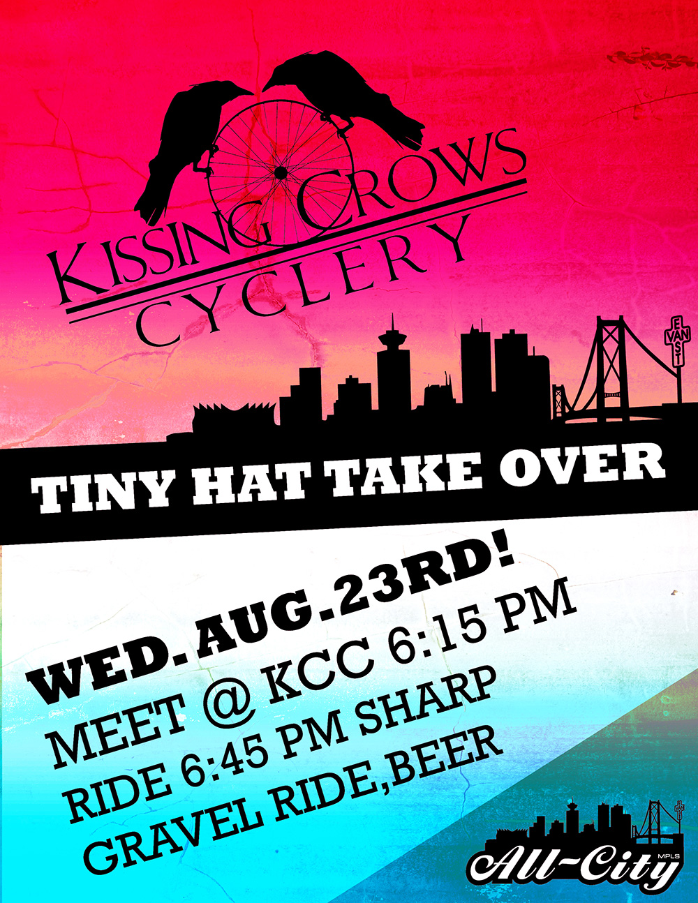 All City Ride + Party August 23 at Kissing Crows Cyclery in Vancouver! | The Radavist | A group ...